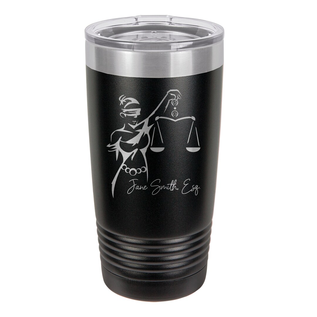 Lady Justice Personalized Engraved Insulated Stainless Steel 20 Oz ...
