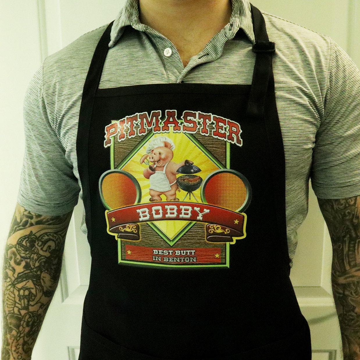 Personalized Men's Apron Pitmaster Custom Bbq Apron - Etsy