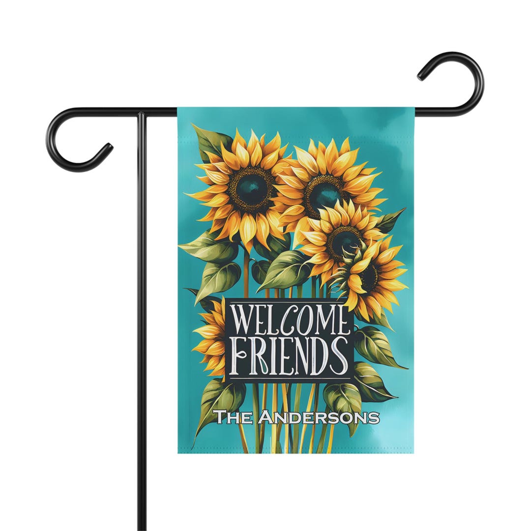 Personalized Welcome Home Sunflowers Garden & House Banner Double Sided ...
