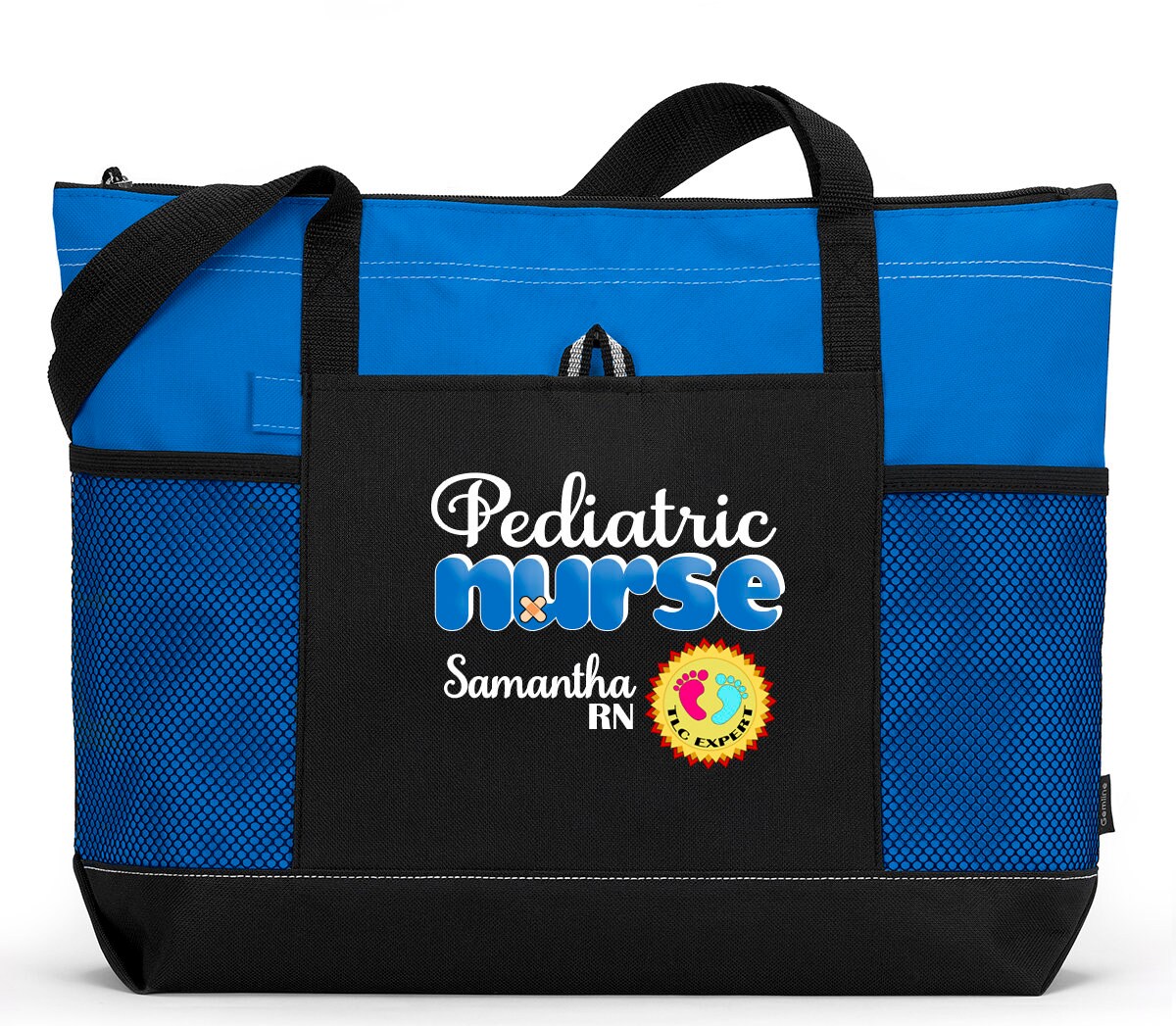 Personalized Pediatric Nurse Tote Bag with Mesh Pockets | Etsy