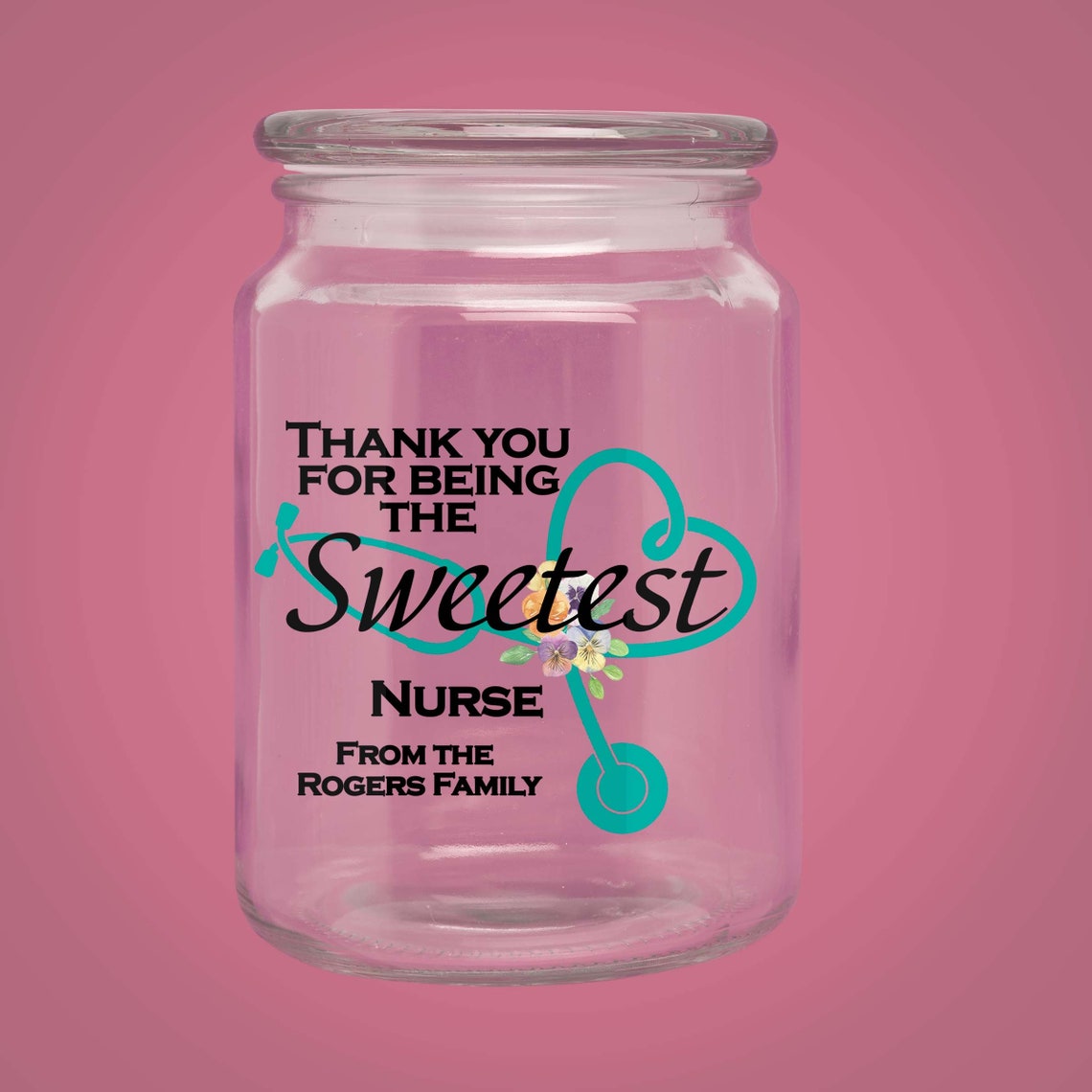 Thank You for Being the Sweetest Nurse Personalized Candy Jar - Etsy