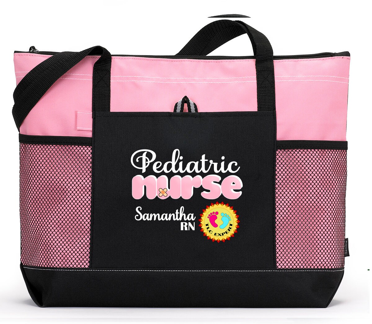 Personalized Pediatric Nurse Tote Bag with Mesh Pockets | Etsy