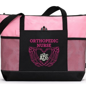 Orthopedic Nurse / Xray Technician Monogrammed Zippered Tote Bag With ...