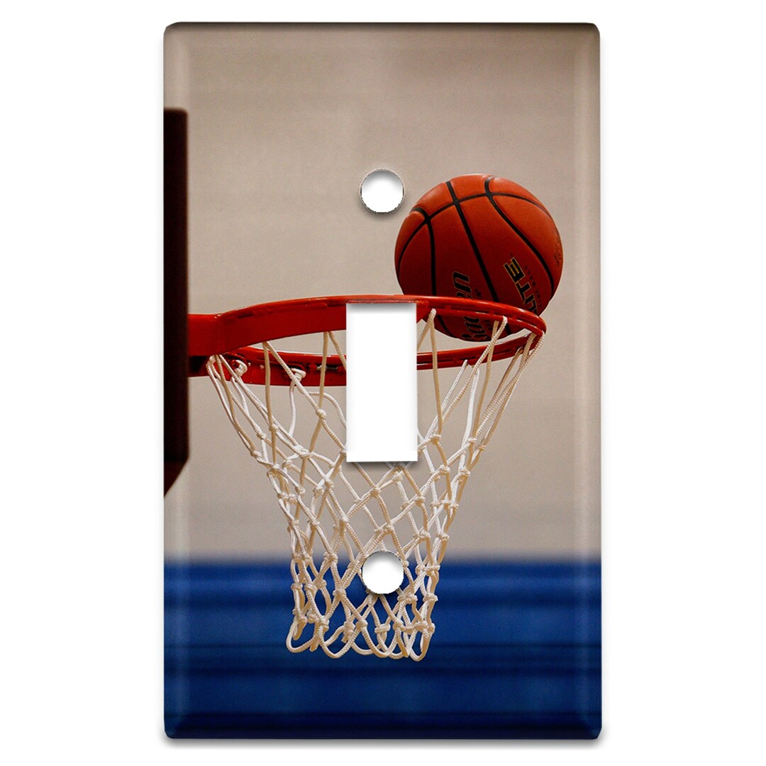 Metal Light Switch Plate Cover Basketball and Hoop Decorative Light ...