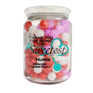 Thank You for Being the Sweetest Nurse Personalized Candy Jar - Etsy