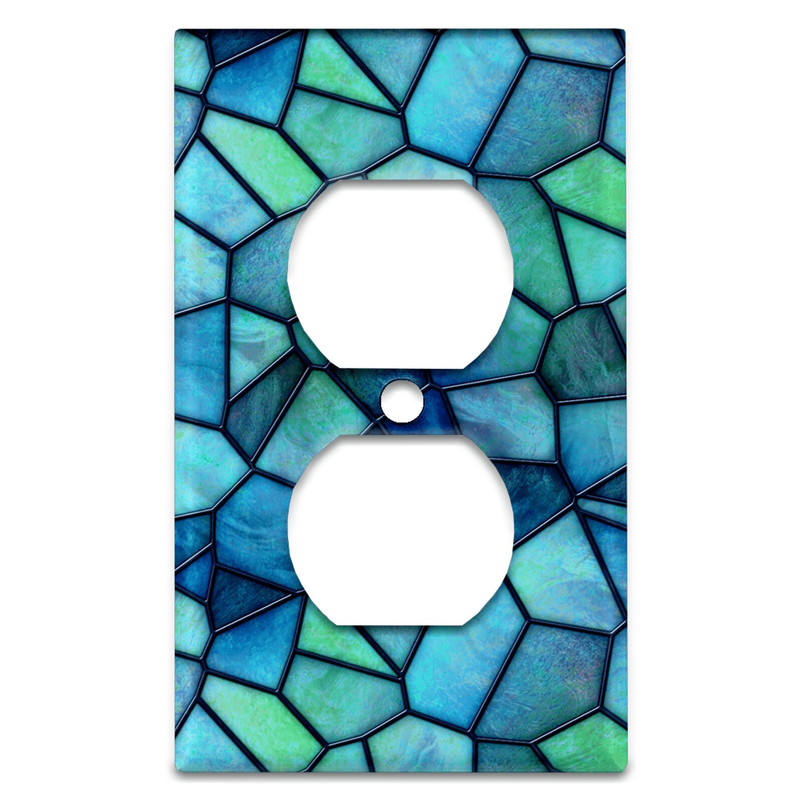 Metal Light Switch Plate Cover Stained Glass Look Blues - Etsy