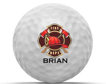Personalized Golf Balls Fire Dept Emblem Set of 3 2208 | Etsy
