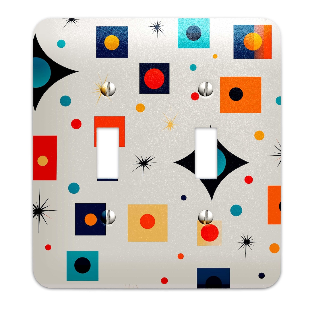 Mid Century Modern Design Metal Decorative Light Switch Plate Cover ...