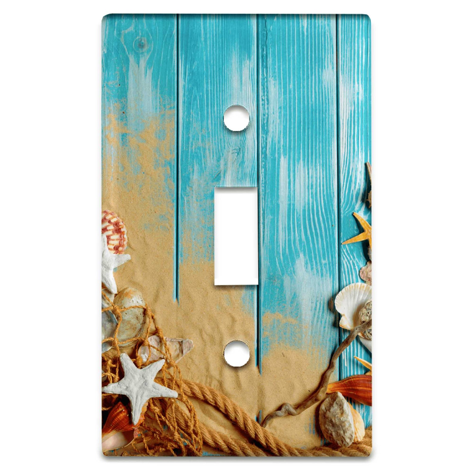 Metal Light Switch Plate Cover Starfish Seashells Seaside - Etsy