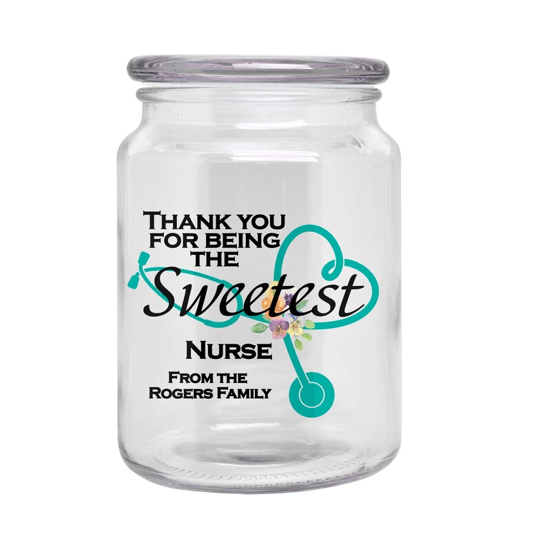 Thank You for Being the Sweetest Nurse Personalized Candy Jar - Etsy