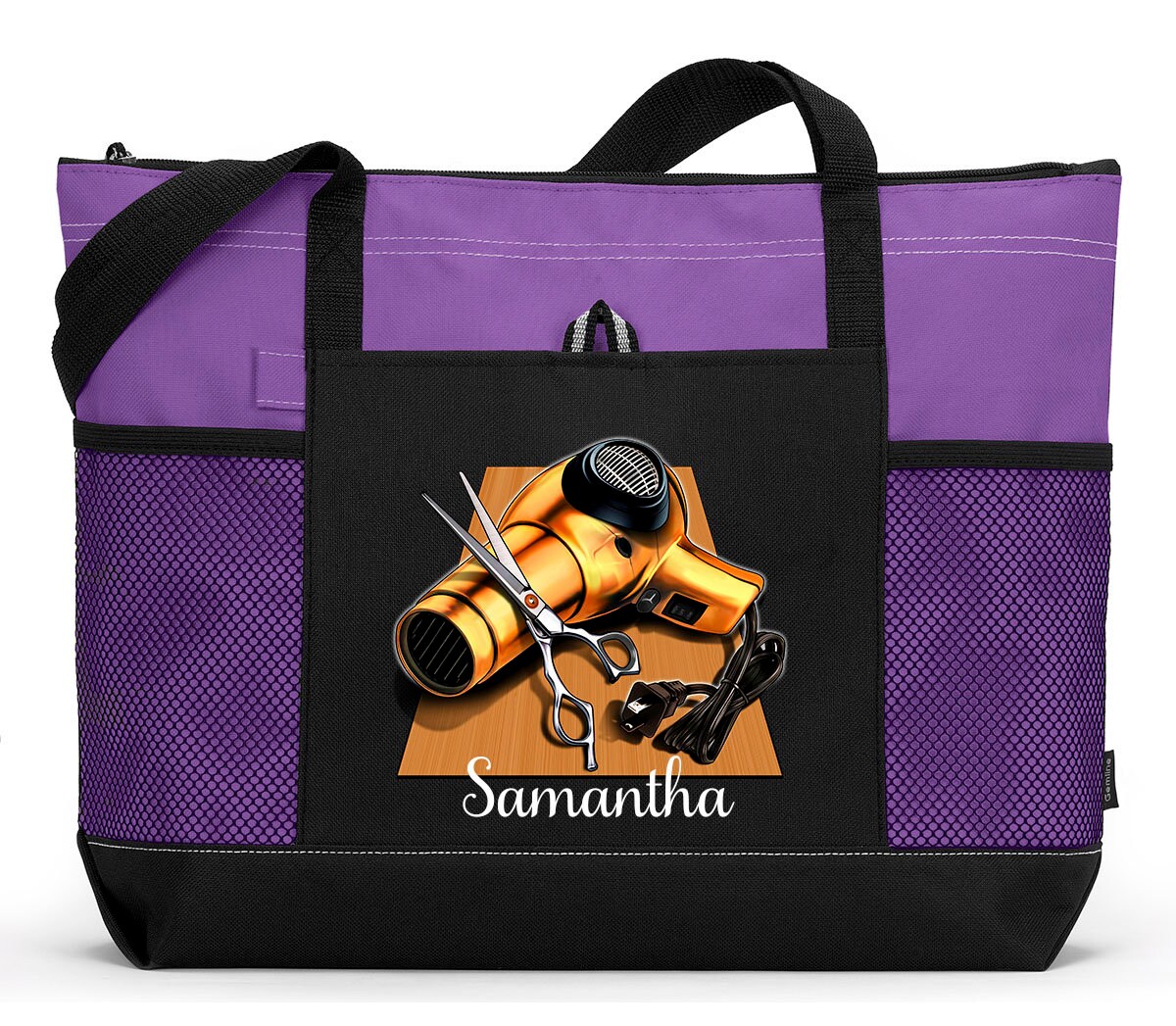 Personalized Hair Stylist Tote Bag With Mesh Pockets Teacher | Etsy