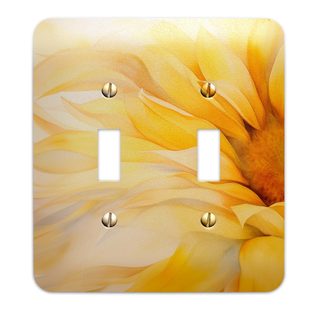 Metal Decorative Light Switch Plate Cover - Watercolor Sunflower Switch ...