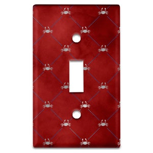 Metal Light Switch Plate Cover Red/burgundy Eloquent Crabs Decorative ...