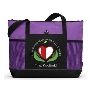 It Takes a Big Heart to Teach Little Minds Personalized Printed Tote ...