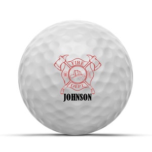 Personalized Golf Balls Fire Dept Emblem , Set of 3 #2208 - Etsy