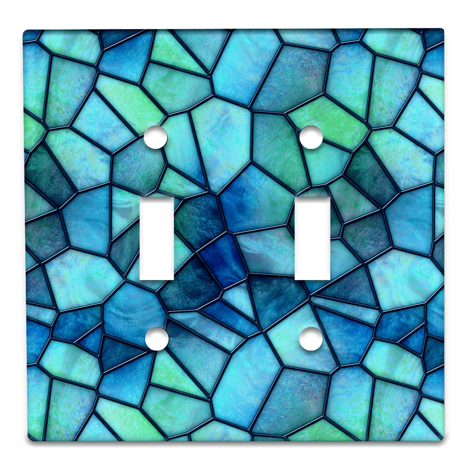 Metal Light Switch Plate Cover Stained Glass Look Blues - Etsy
