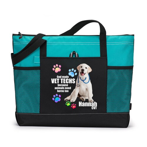 Vet Tech Pet Silhouettes Personalized Printed Tote Bag With | Etsy
