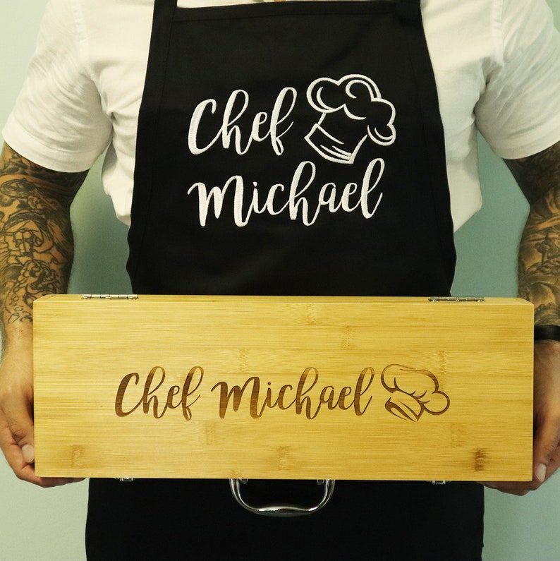 Personalized Chef Name Embroidered Apron - Etsy