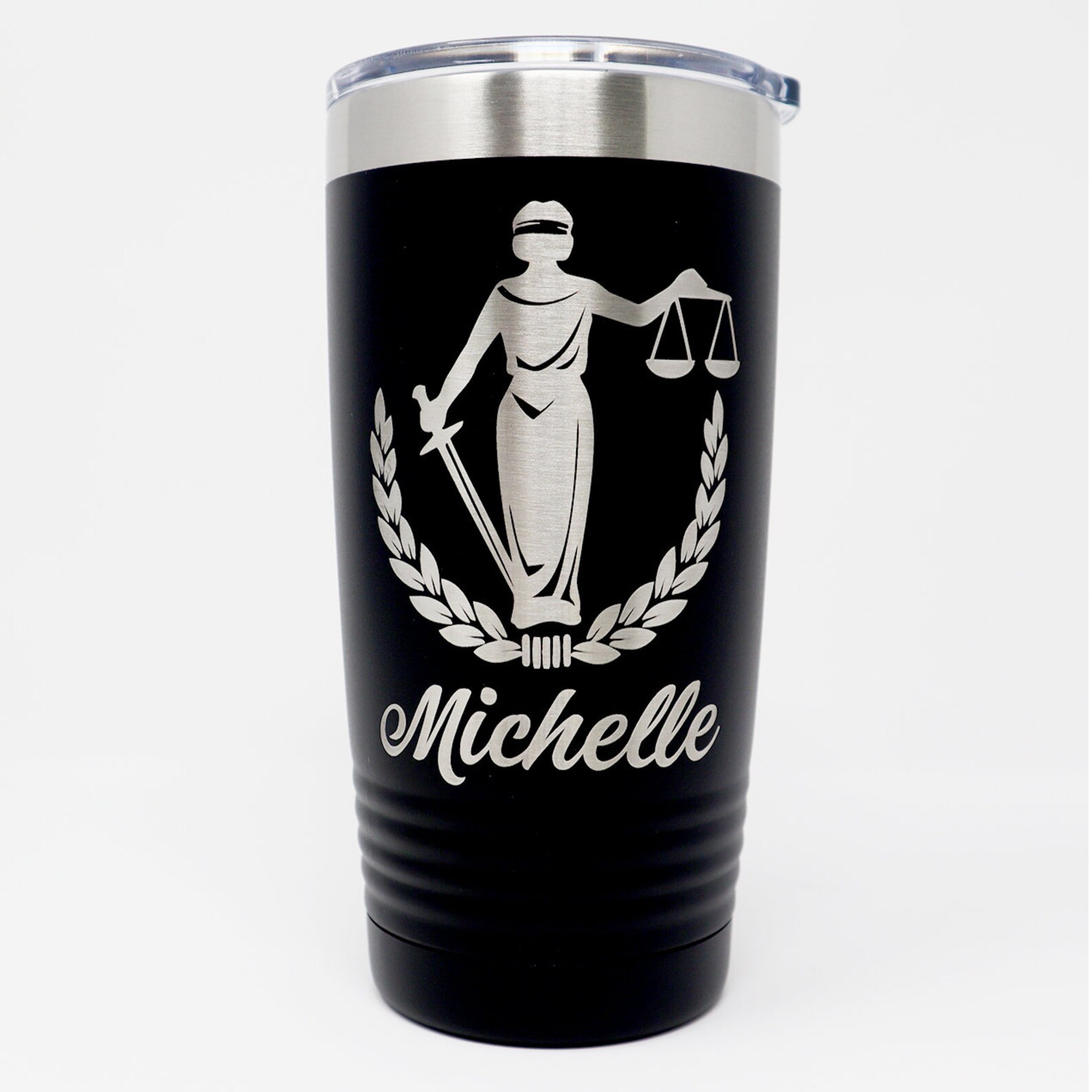 Lady Law Scales of Justice Personalized Engraved Insulated Stainless ...