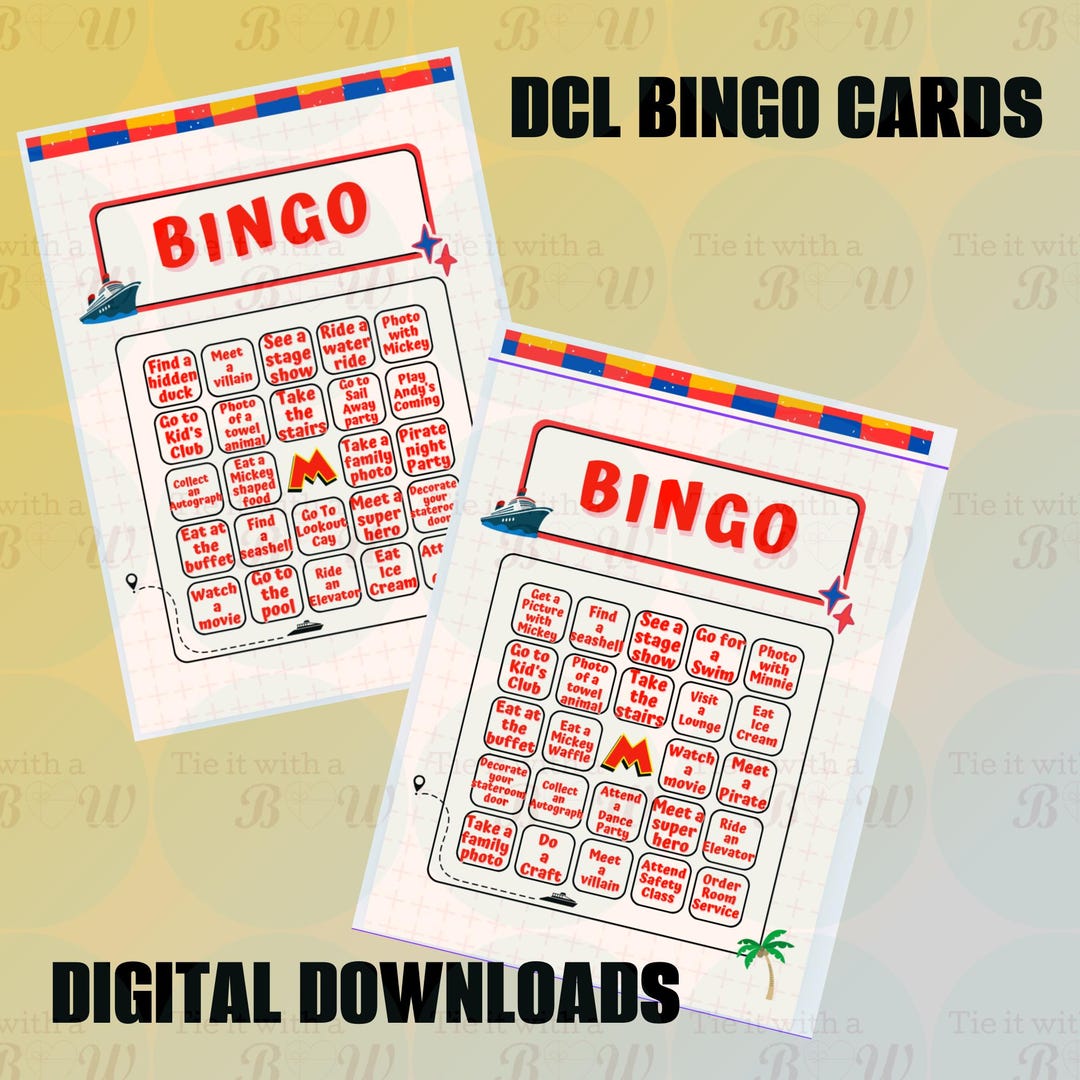Disney Cruise DCL Bingo Card Game Scavenger Hunt Vacation Bingo PDF and ...