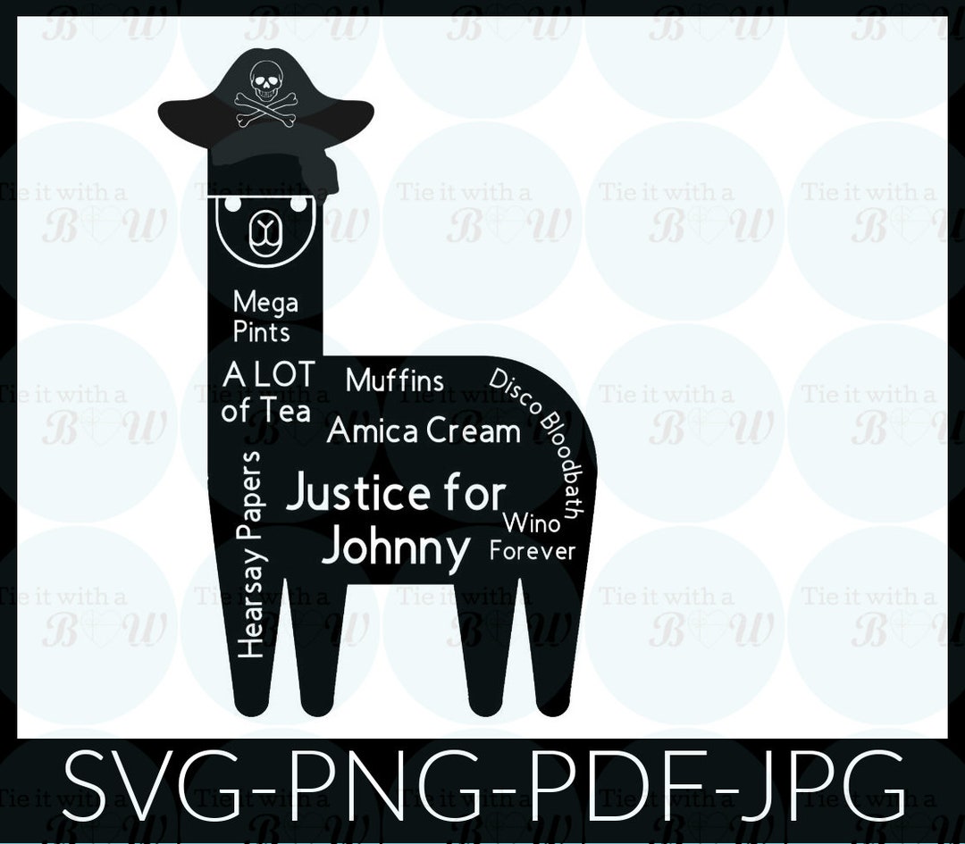 Justice for Johnny Pirate Alpaca Svg Png Jpg Pdf File Downloads - Etsy