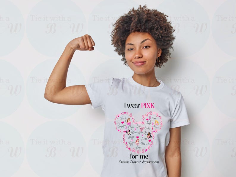 I Wear Pink for Breast Cancer Awareness Disney Themed Digital File - Etsy