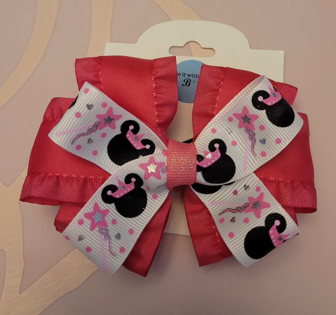 Princess Minnie Mouse Pink Hair Bow - Etsy
