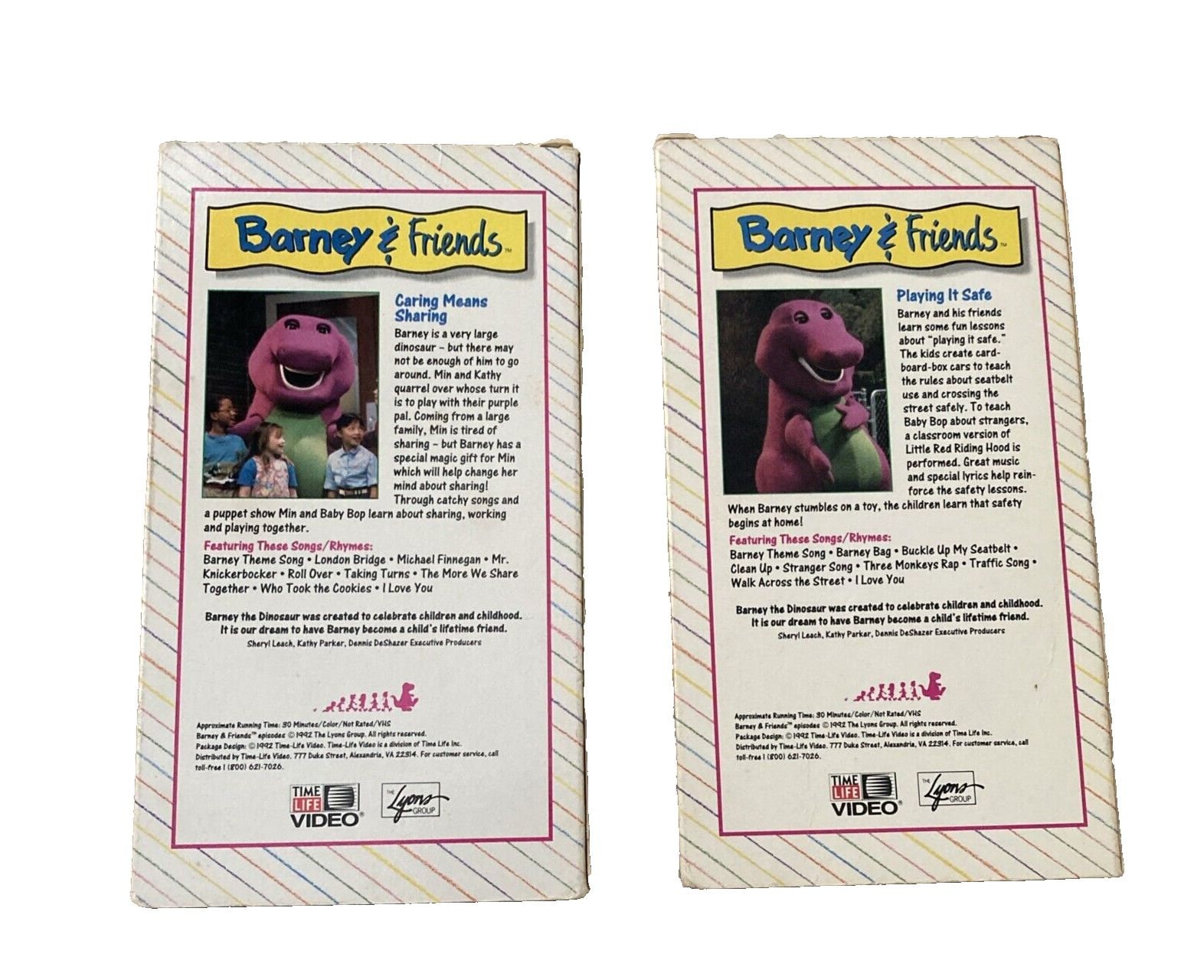 Barney and Friends Lot 2 Caring Means Sharing & Play It Safe VHS Time ...