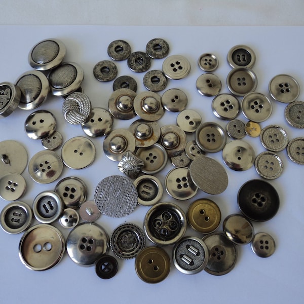 Silver Buttons - Etsy