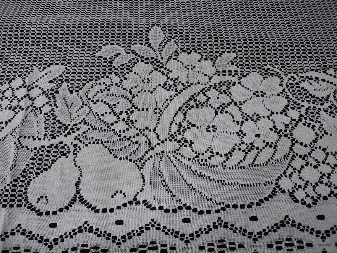 French Vintage Lace Net Window / Curtains 200 Cm Width X 62 Cm | Etsy