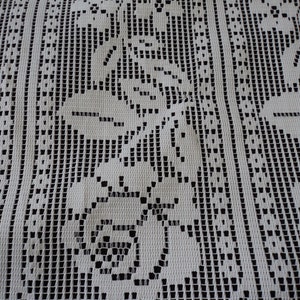 French Vintage Thick Lace Panel Cafe Net Window / Curtains 165 Cm Width ...