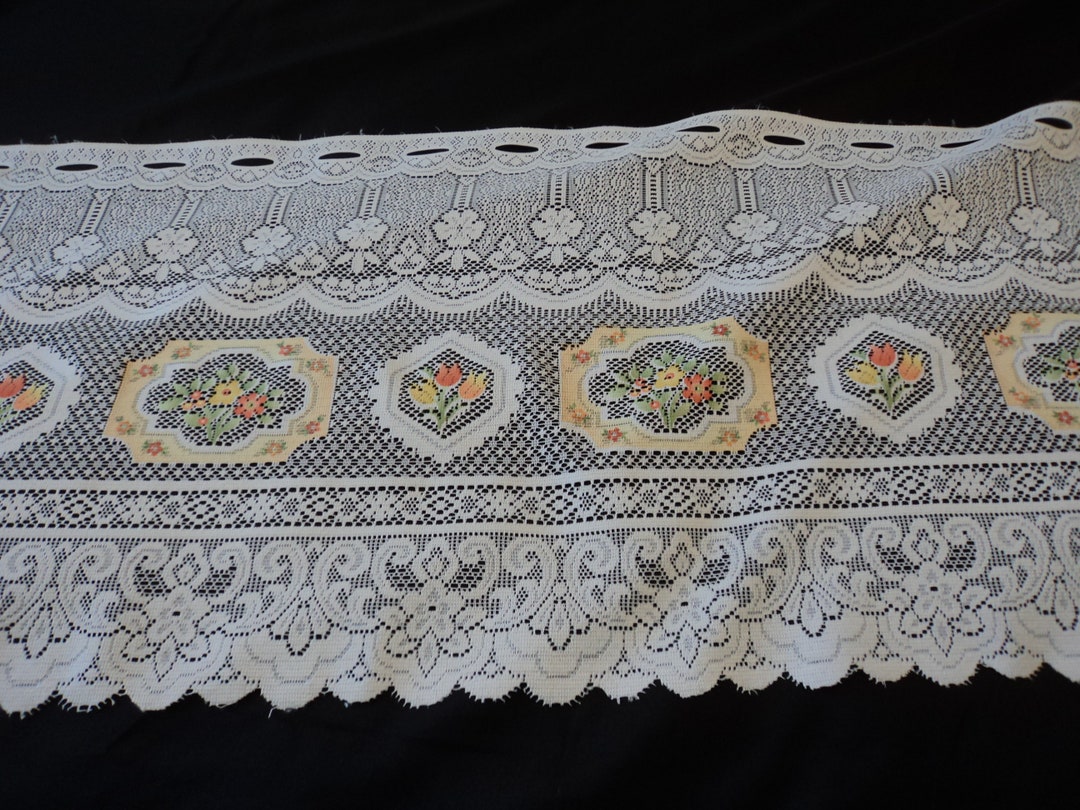 French Vintage Lace Net Window / Curtains 43 Cm Length (13149-13155 ...