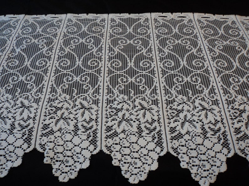 French Vintage Thick White Lace Panel Window Curtains 94 Cm - Etsy
