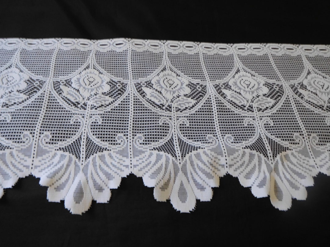 French Vintage Lace Net Window Curtain 43 Cm Length (18457-18458) G VP ...