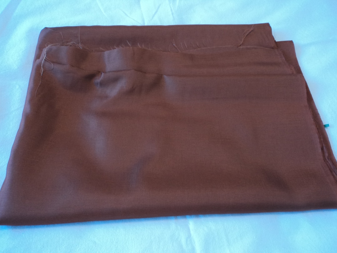 French Vintage Copper Coloured Satin Lining Fabric 3.8 Metres X 140 Cm ...