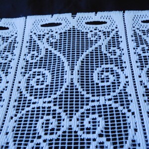 French Vintage Thick Lace Panel Net Curtains 43 Cm Length 18767-18768 ...