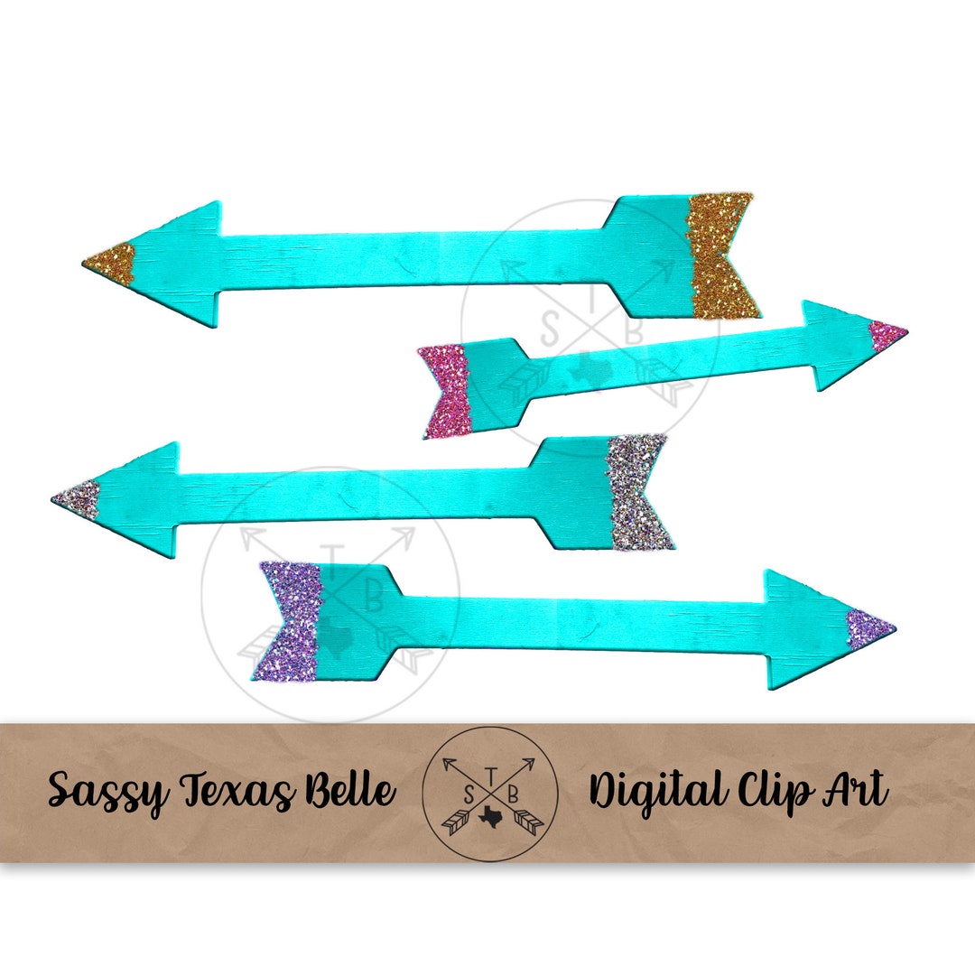 Aqua Wood Glitter Arrows Junk Journal Digital Clip Art Cutouts - Etsy