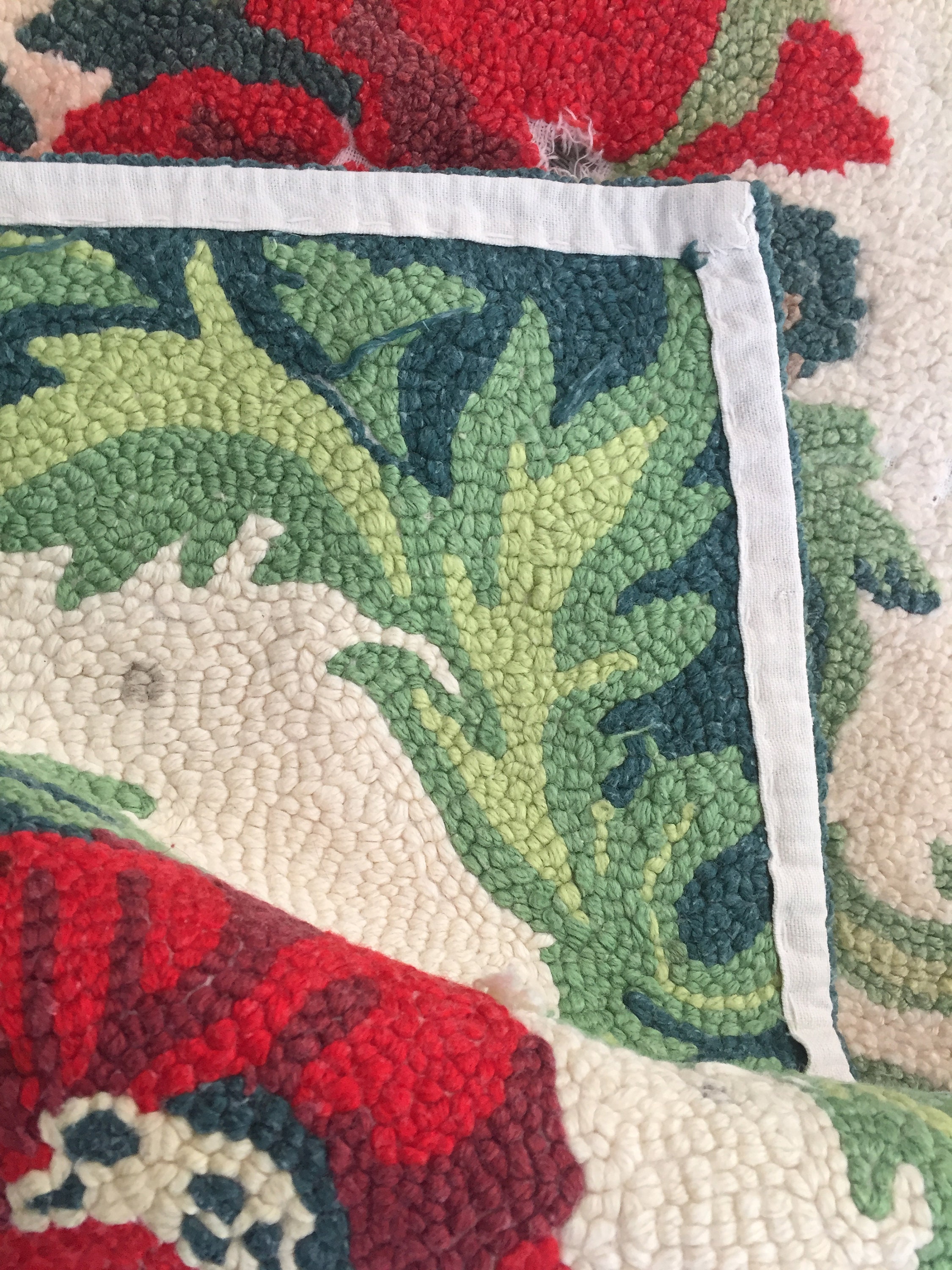 Vintage Wool Rug Roses and Leaves Hand Hooked Wool Rug - Etsy