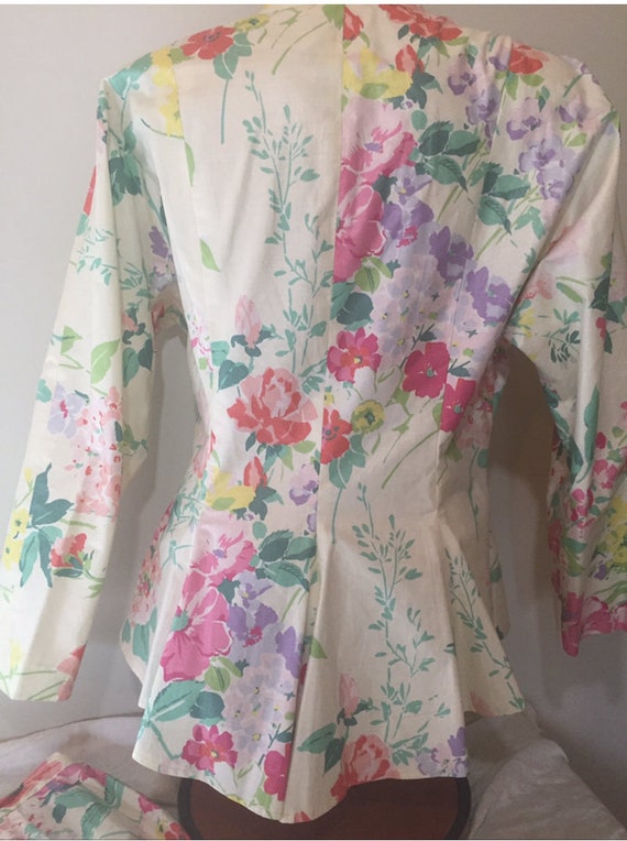 Vintage Suit Regina Kravitz New York Floral Cotton Sk… - Gem