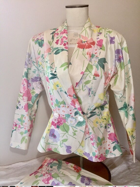 Vintage Suit Regina Kravitz New York Floral Cotton Sk… - Gem