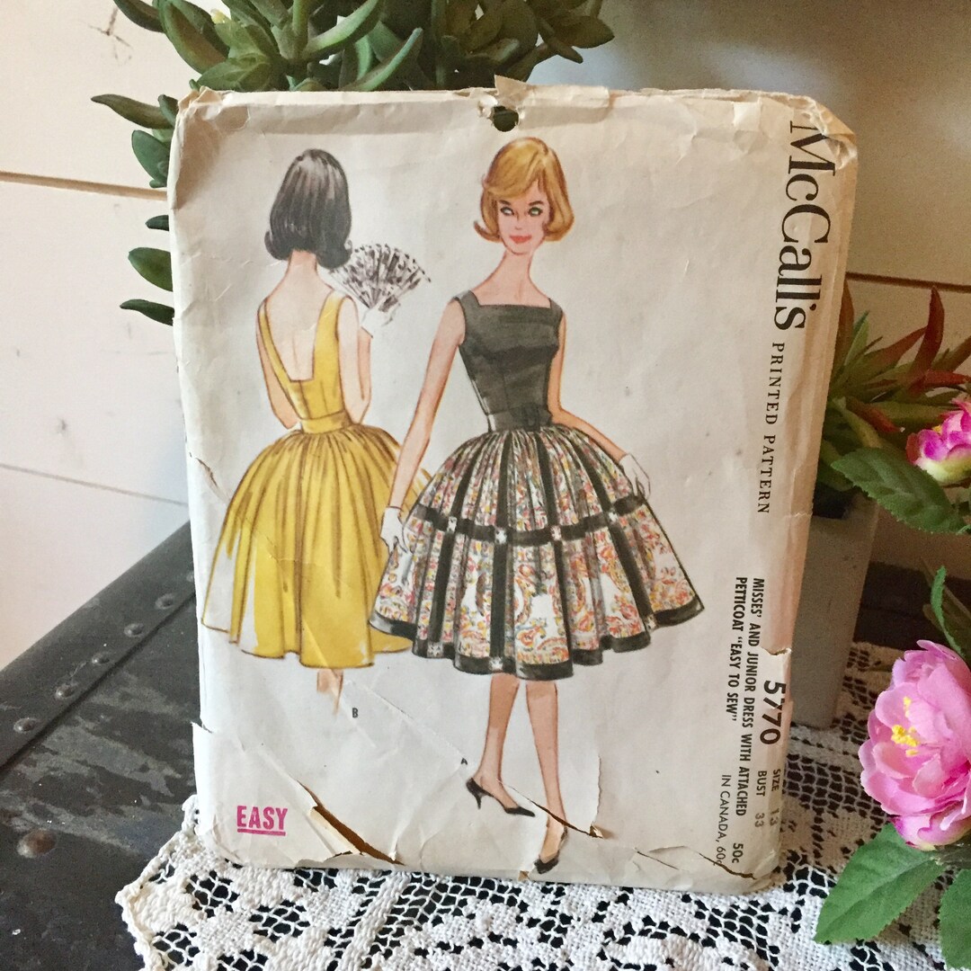 Vintage Mccalls 1961 Tea Cup Dress Pattern, Retro Kitchy , Collage ...