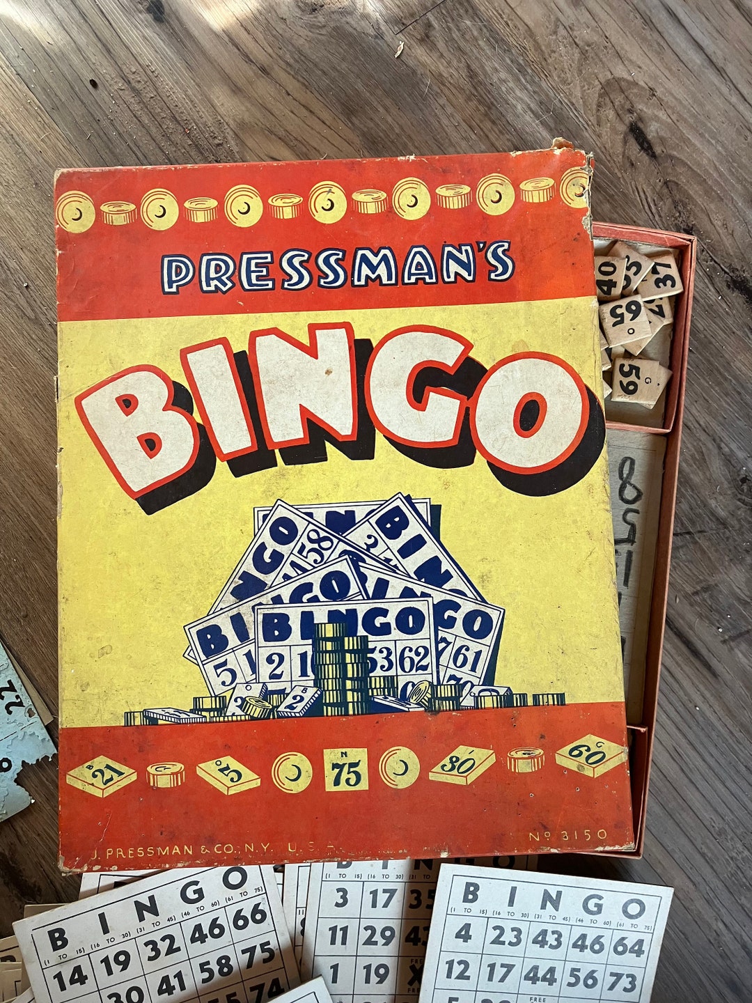 Vintage Bingo , 30 Game Boards and Wood Pieces - Etsy