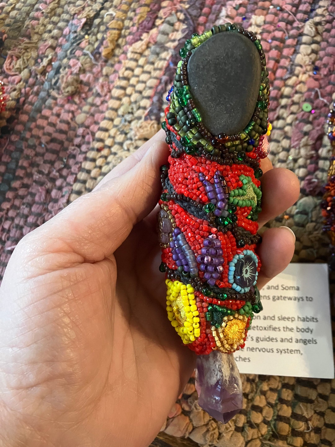 Healing Amethyst Meditation Medicine , Totem Spiritual Doll Rattle ...