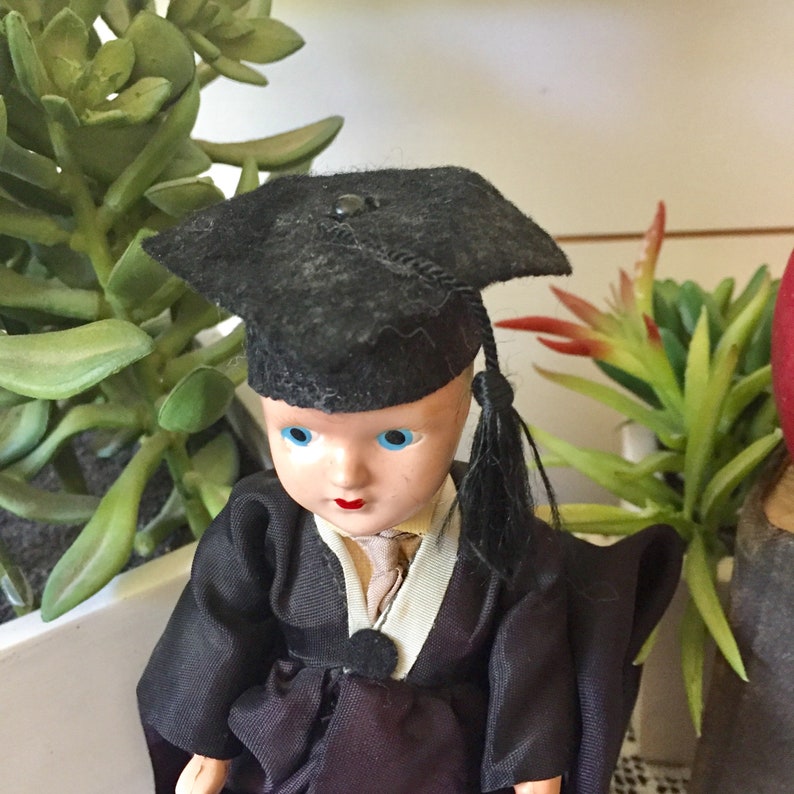 Vintage Boy Graduate Doll, Hard Plastic Graduation Collectable, 1940 ...