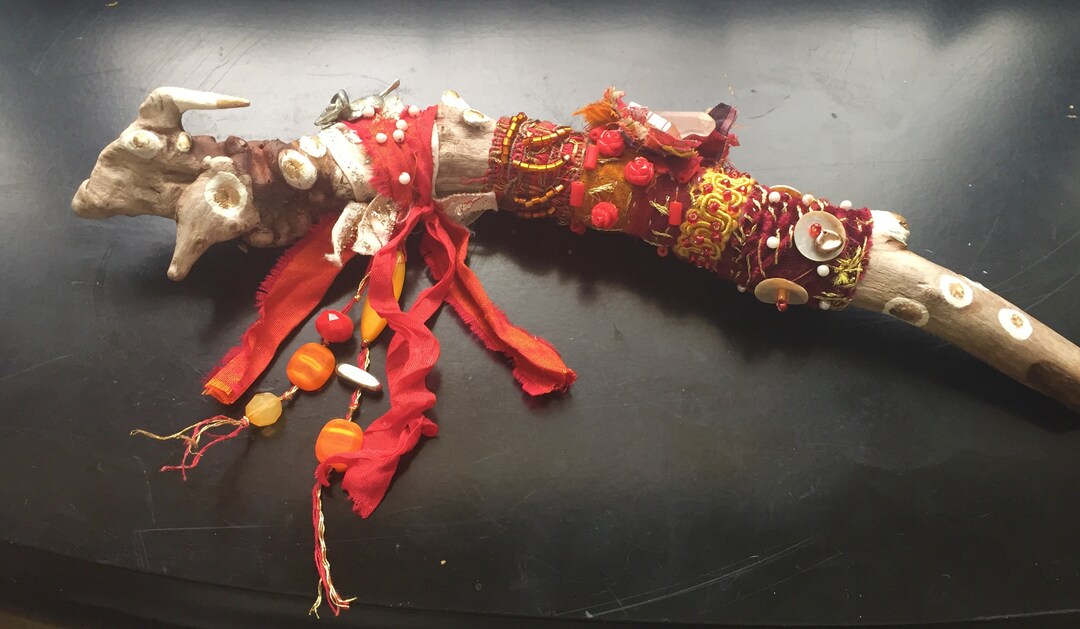 Ganesha Driftwood Talking Stick: Hindu Blessing Totem, OOAK - Etsy