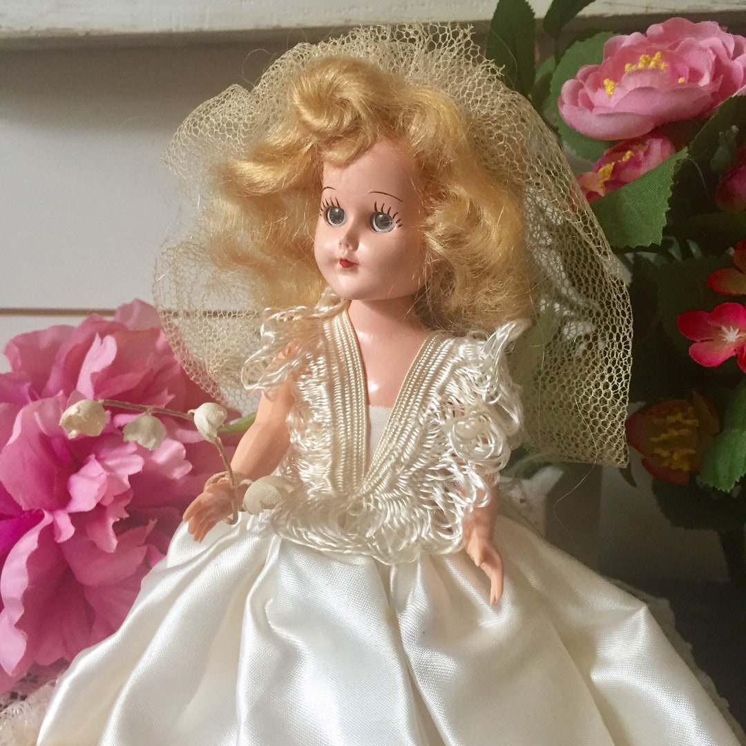 Vintage Marcie Bride Doll, Collectable, 1950 Doll Original Satin ...