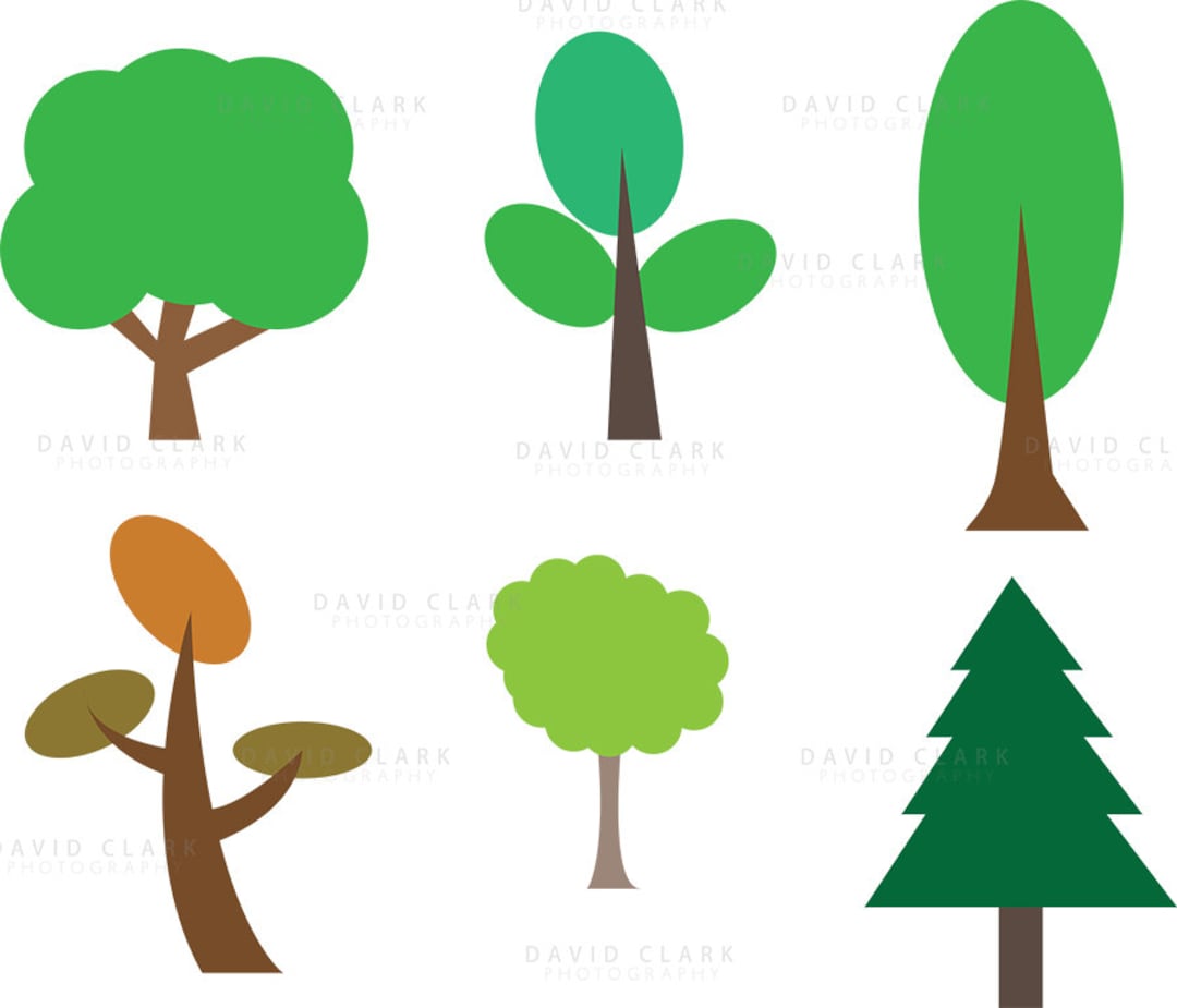 6 High Resolution Tree Icons: Tree Vector - Etsy