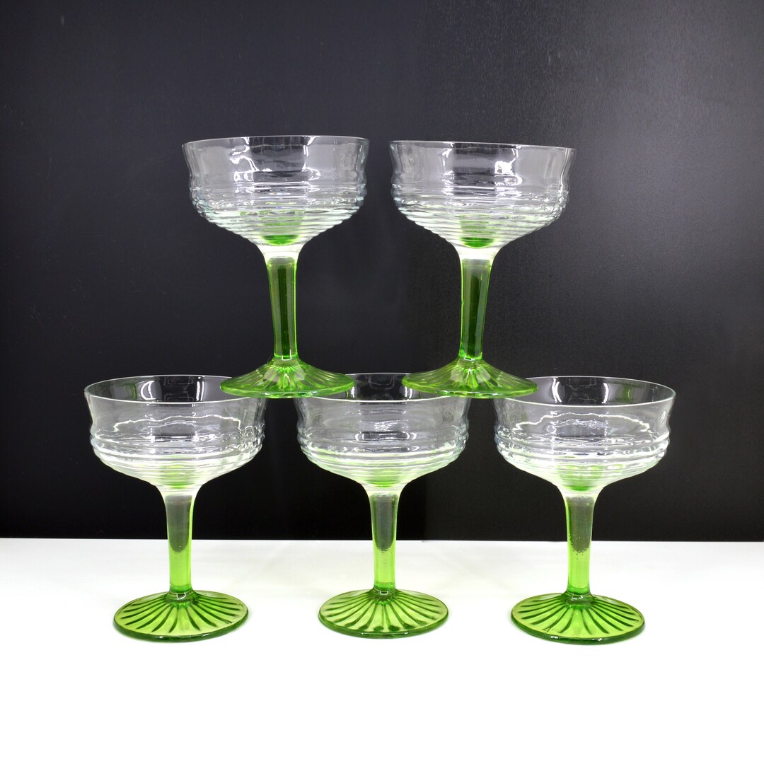 Set of 5 “circle” Stemware – Vintage Anchor Hocking Cocktail Sherbet ...