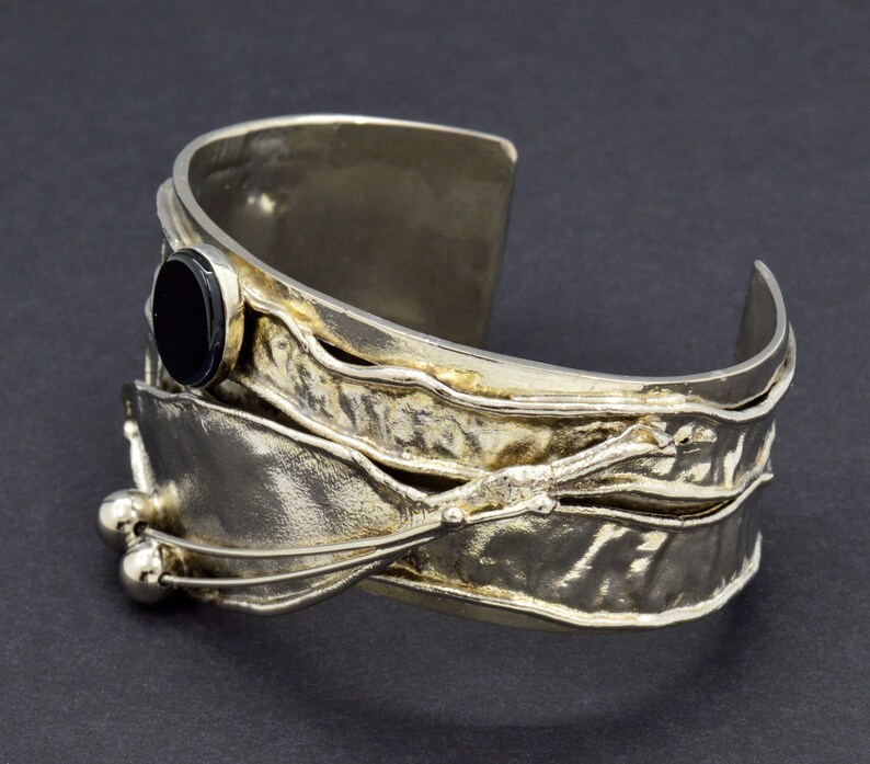 Stunning Avi Soffer Israel Sterling Silver Cuff Bracelet - Modern Art ...