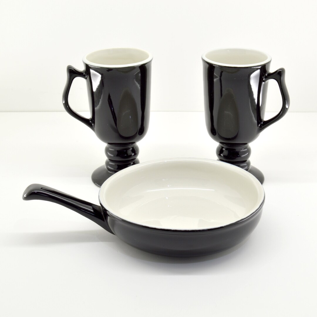Hall China Black and White Breakfast Set 1165 Petite - Etsy